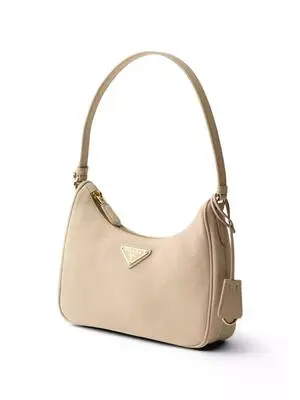 Prada Re-edition 2005 Nubuck And Saffiano Leather Mini-bag - Neutrals