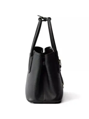 Prada Double Small Saffiano Leather Bag - Black