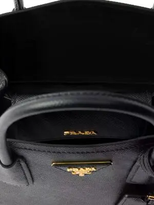 Prada Double Small Saffiano Leather Bag - Black