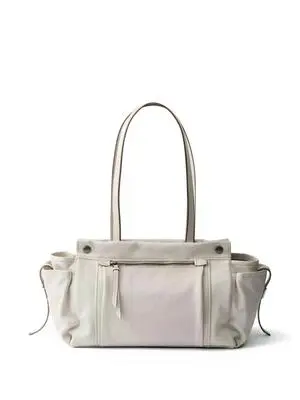 Prada Route Large Leather Tote Bag - Neutrals