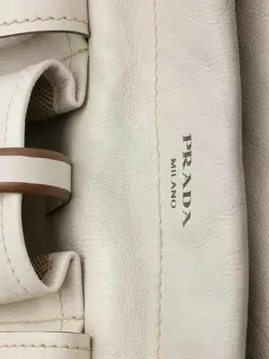 Prada Route Large Leather Tote Bag - Neutrals