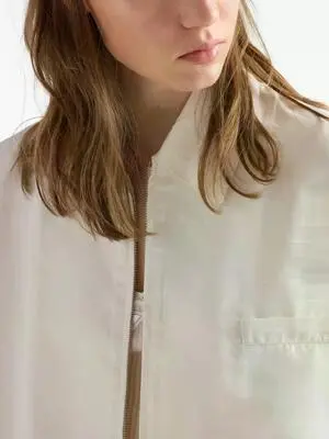 Prada Silk Faille Blouson Jacket - Neutrals