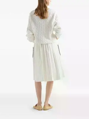 Prada Toile Skirt With Contrasting Trim And Belt