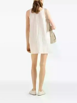 Prada Embroidered Slubbed Fabric Mini-dress
