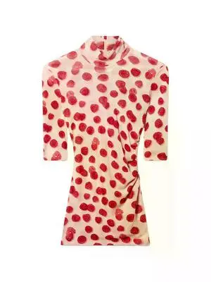 Stella McCartney Raspberry-print Ruched Top
