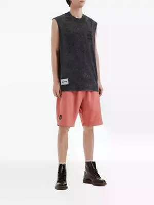 Izzue Acid Wash Logo-print Sleeveless T-shirt - Grey