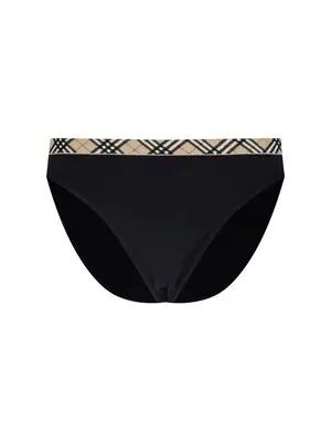 Burberry Check Swim Briefs - Black