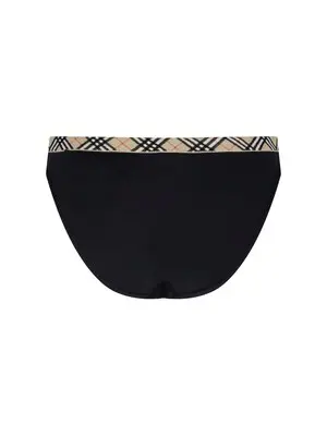 Burberry Check Swim Briefs - Black