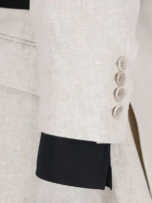 Max Mara Double-breasted Linen Drill Blazer - Cream