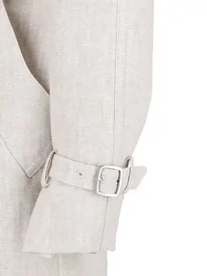 Max Mara Double-breasted Linen Trench Coat - Cream