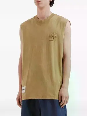 Izzue Logo-patch Graphic-print T-shirt - Neutrals