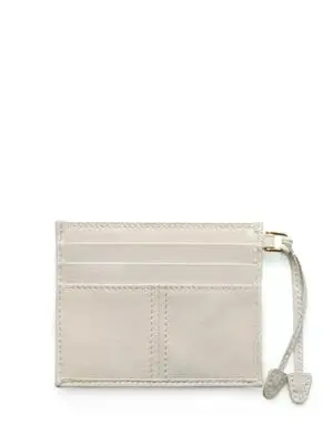 Prada Leather Card Holder - Neutrals