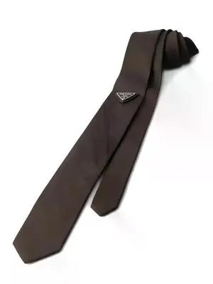 Prada Re-nylon Neck Tie With Enameled Triangle Logo - Brown