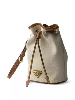 Prada Canvas And Leather Pouch With Wristlet