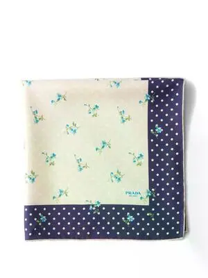 Prada Printed Silk Twill Scarf 55 - Neutrals