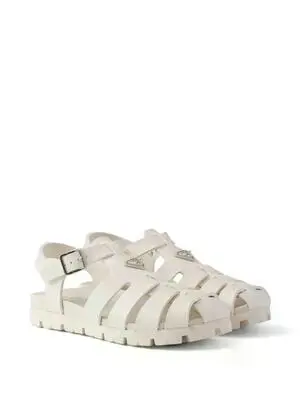 Prada Rubber Fisherman Sandals With Buckle Fastening - Neutrals