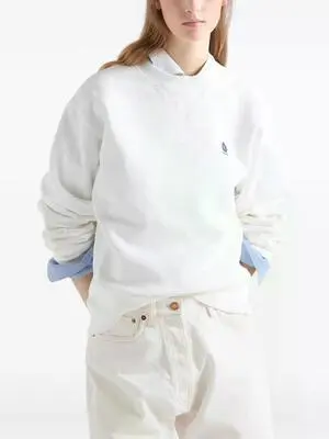 Prada Crewneck Sweatshirt With Embroidered Logo