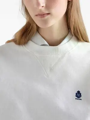 Prada Crewneck Sweatshirt With Embroidered Logo