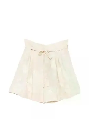 ZIGGY CHEN Belted Pleated Shorts