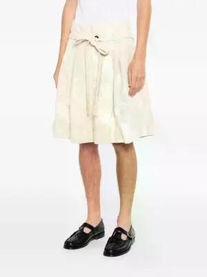 ZIGGY CHEN Belted Pleated Shorts