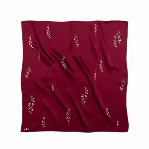 RAINSISTERS Small Floral Natural Silk Scarf - Red