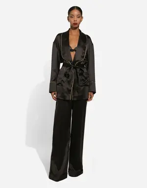 Dolce & Gabbana Silk Pajama Jacket With Belt