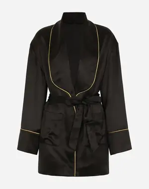 Dolce & Gabbana Silk Pajama Jacket - Black