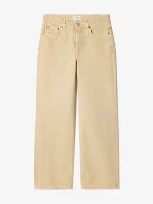 HOUSE OF DAGMAR Cropped Straight Leg Jeans - Beige