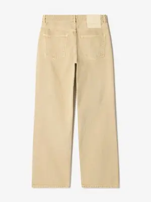 HOUSE OF DAGMAR Cropped Straight Leg Jeans - Beige