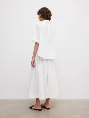 HOUSE OF DAGMAR Striped Cotton Jacquard Maxi Skirt