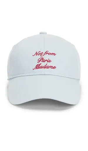 DRÃ´LE DE MONSIEUR Slogan Calligraphy Cap - Light Blue