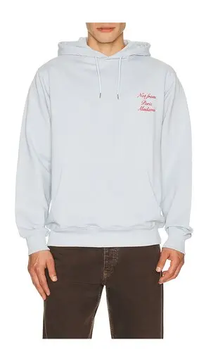 DRÃ´LE DE MONSIEUR Drôle De Monsieur Slogan Calligraphy Hoodie - Light Blue