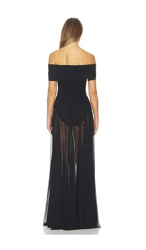 Norma Kamali Sleeveless Off-the-shoulder Flared Gown - Black