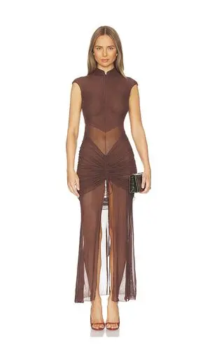KIM SHUI Anai Mesh Maxi Dress