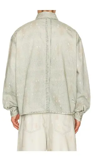 WON HUNDRED Maza Printed Denim Shirt In Blue