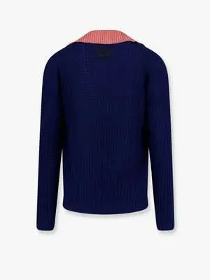 Fendi Contrasting Collar Cotton Sweater
