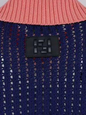 Fendi Contrasting Collar Cotton Sweater