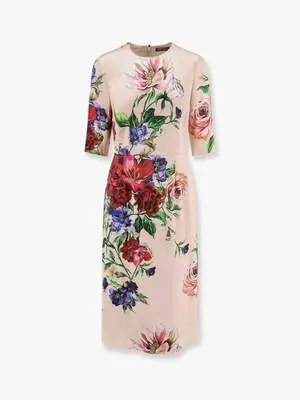 Dolce & Gabbana Satin Floral Printed Dress