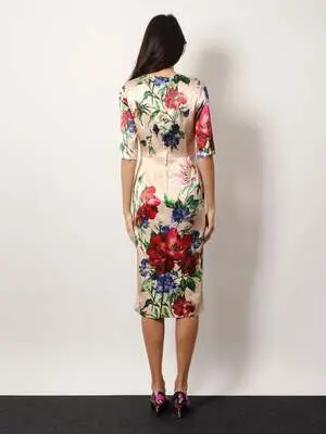 Dolce & Gabbana Satin Floral Printed Dress