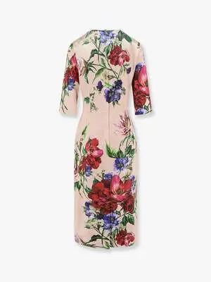 Dolce & Gabbana Satin Floral Printed Dress