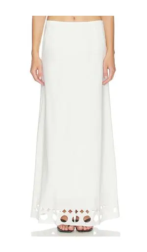 YELLOW THE LABEL Silas Linen Skirt - White
