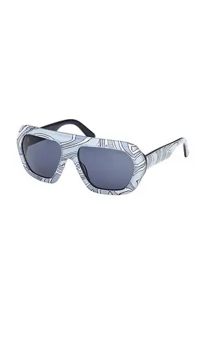 Emilio Pucci Geometric Full Rim Sunglasses - Blue