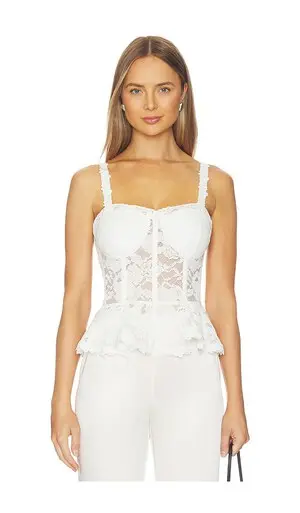 Generation Love Nicole Mesh Lace Bustier - White