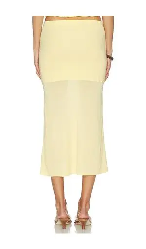 LOVERS AND FRIENDS Knit Midi Skirt - Light Yellow