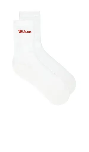 Wilson Crew Logo Sock 3 Pack - Bright White