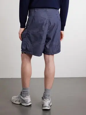 Stone Island Camouflage Straight-leg Ripstop Cotton-blend Shorts - Blue