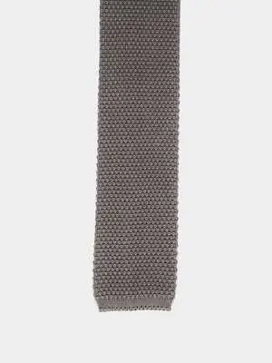 Brunello Cucinelli Silk Knit Tie - Grey