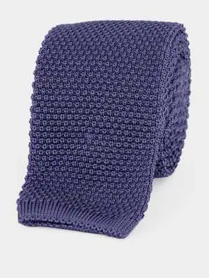 Brunello Cucinelli Denim Silk Knit Neck Tie
