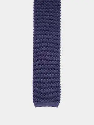 Brunello Cucinelli Denim Silk Knit Neck Tie
