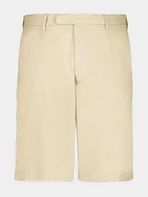 Boglioli Straight Fit Cotton Shorts - Beige